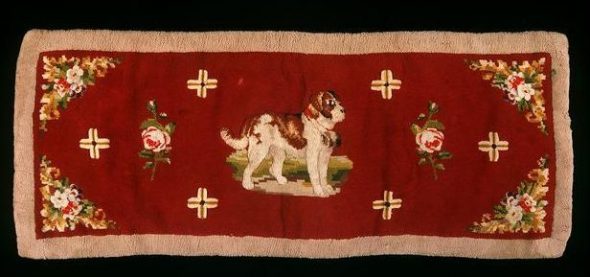 Mary Hannah Tyer, Rug – Saint Bernard dog, circa 1885 | Te Papa’s Blog