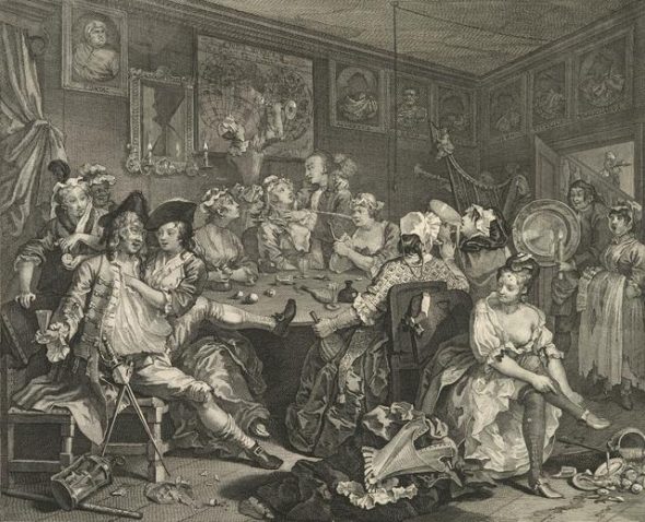 William Hogarth, A rakes progress, Plate 3 The tavern scene, 1735 | Te ...